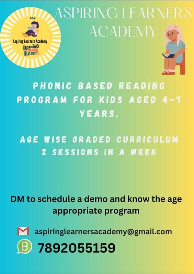 Phonics classes for Kids. After-school classes and Events.