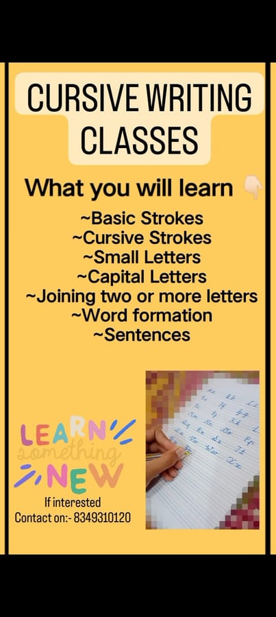 Handwriting classes for Kids. After-school classes and Events.