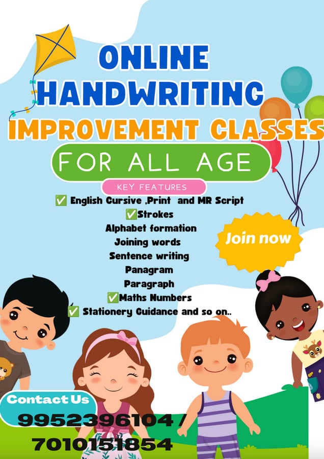Handwriting classes for Kids. After-school classes and Events.