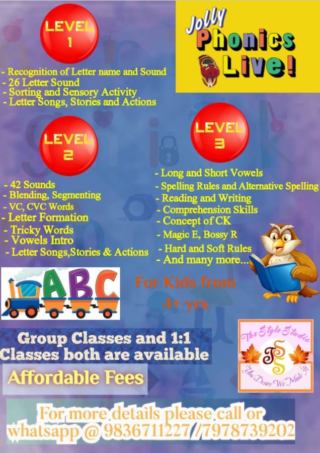 Phonics classes for Kids. After-school classes and Events.